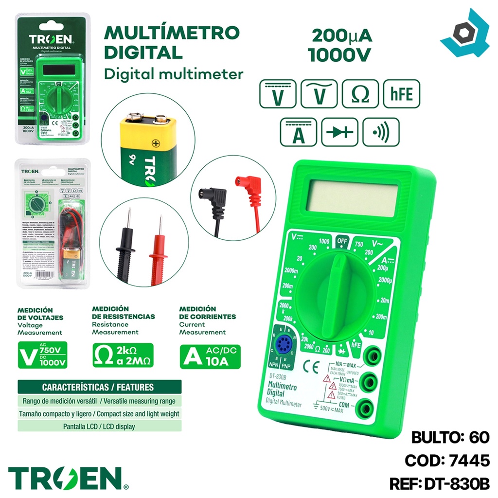 PROBADOR DE VOLTAJE DIGITAL TROEN | Litani Import Export